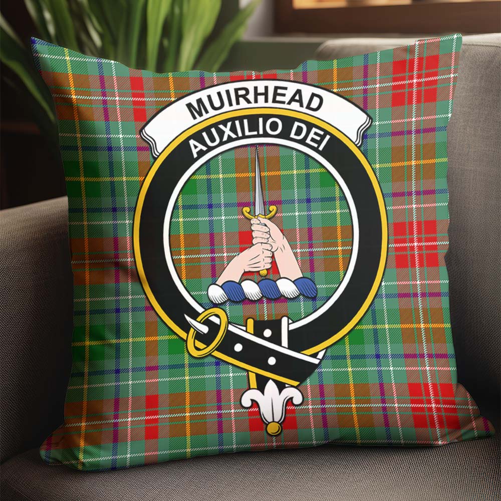 Muirhead Tartan Pillow Cover with Family Crest