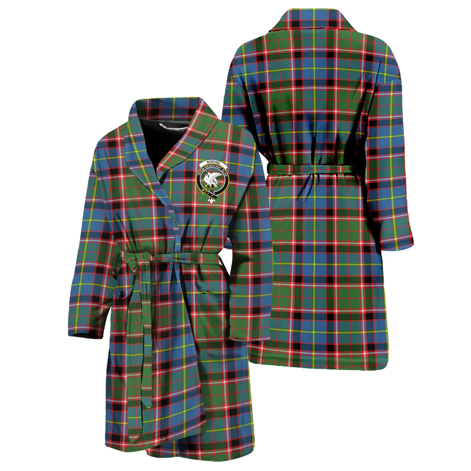 Norvel Tartan Bathrobe with Family Crest