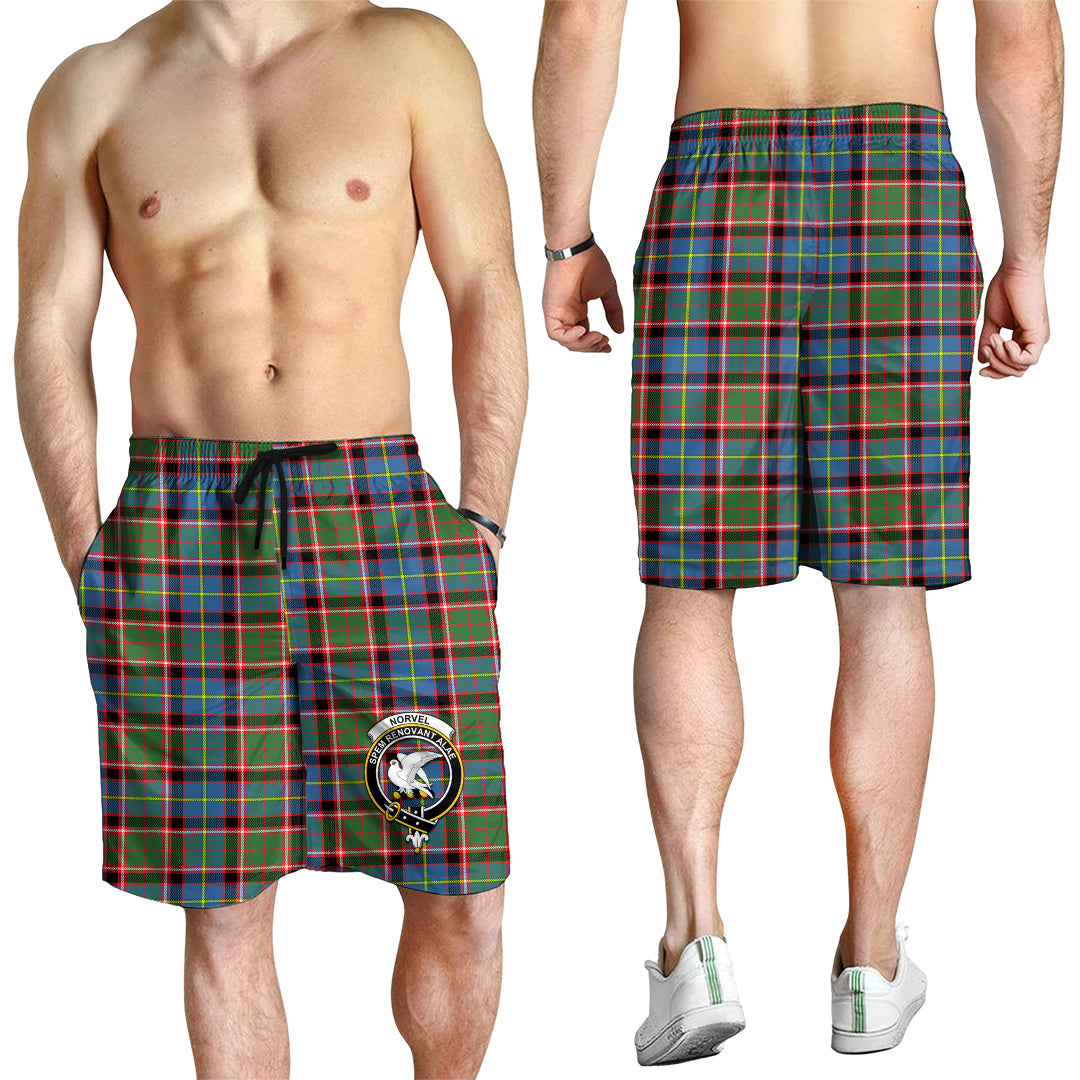 Norvel Tartan Mens Shorts with Family Crest
