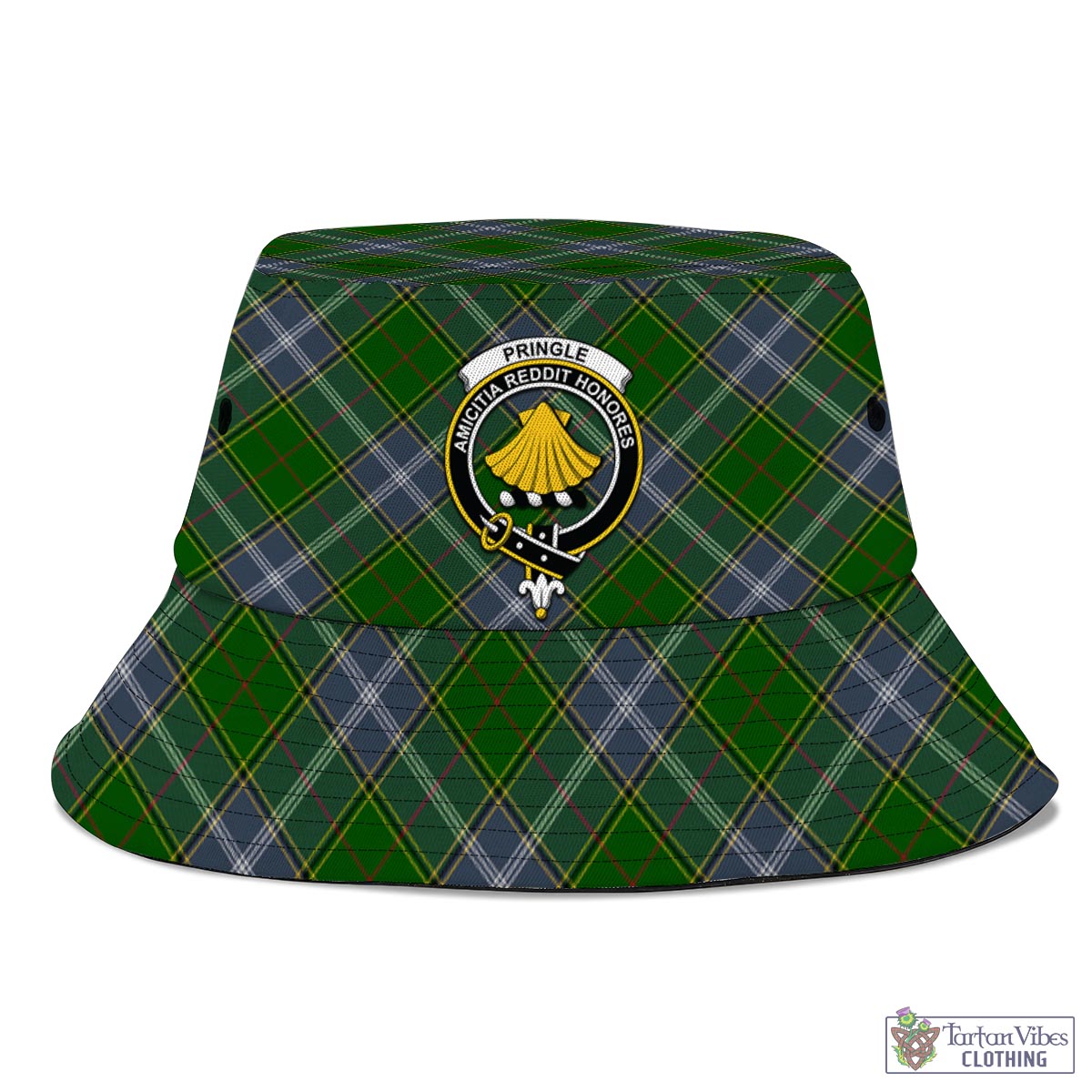 Pringle Tartan Bucket Hat with Family Crest