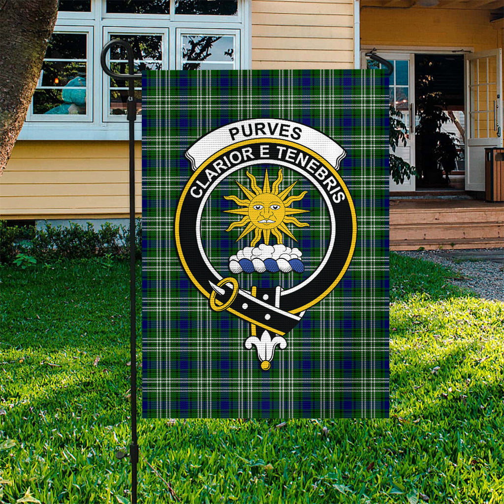 Purves Tartan Garden Flag with Family Crest