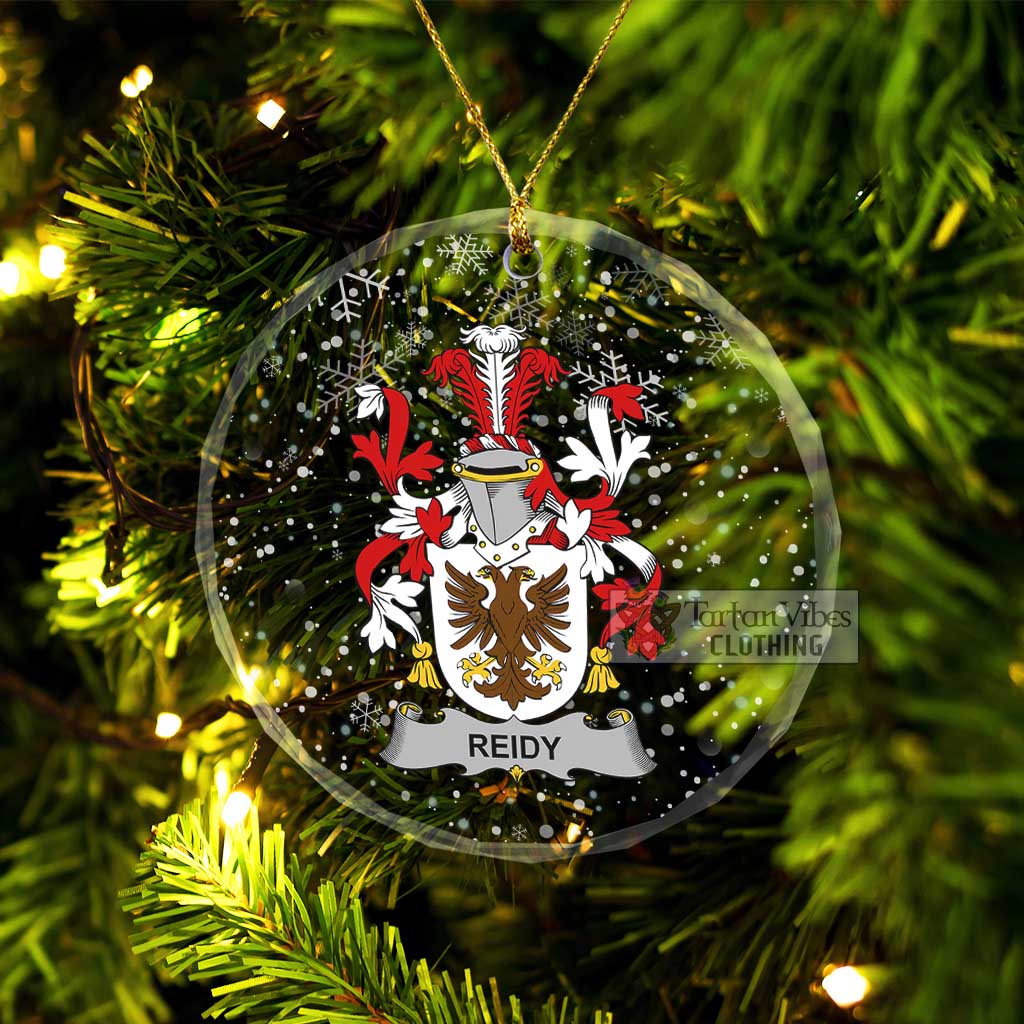Reidy Irish Clan Christmas Glass Ornament with Coat of Arms