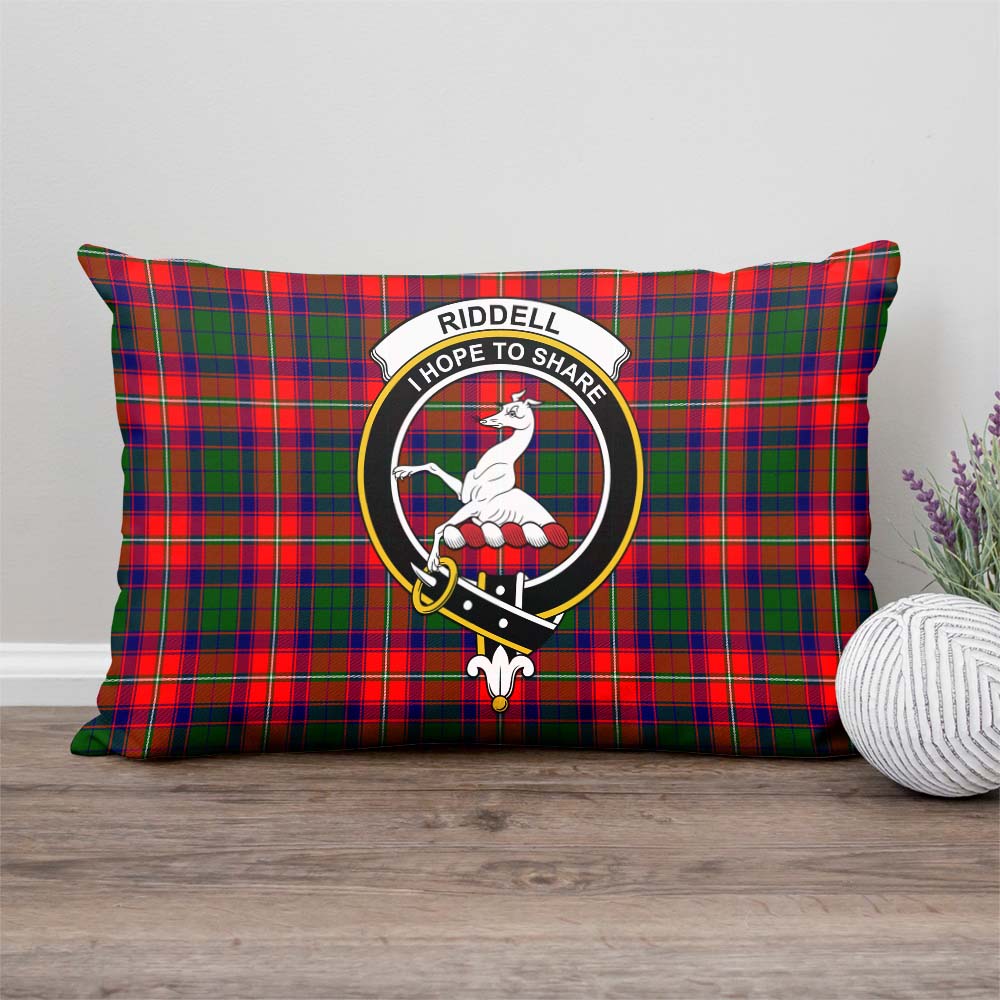 Riddell Tartan Pillow Cover with Family Crest