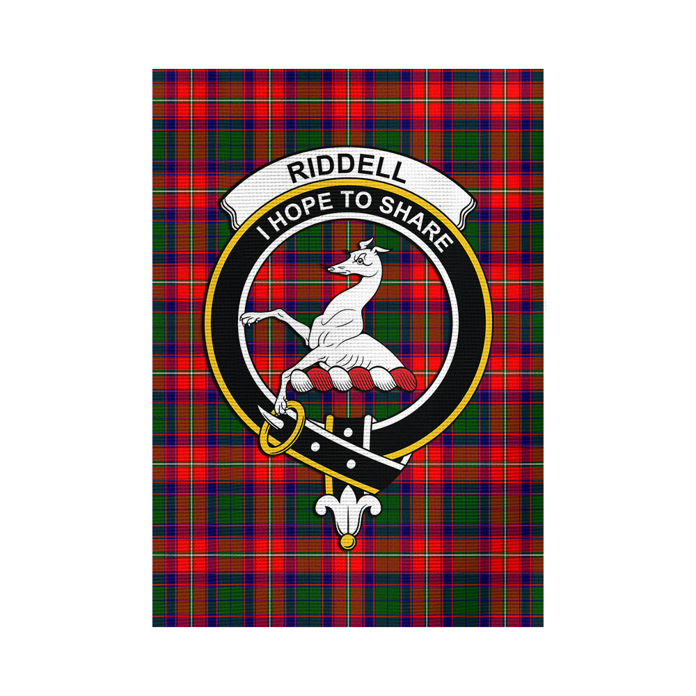 Riddell Tartan Garden Flag with Family Crest