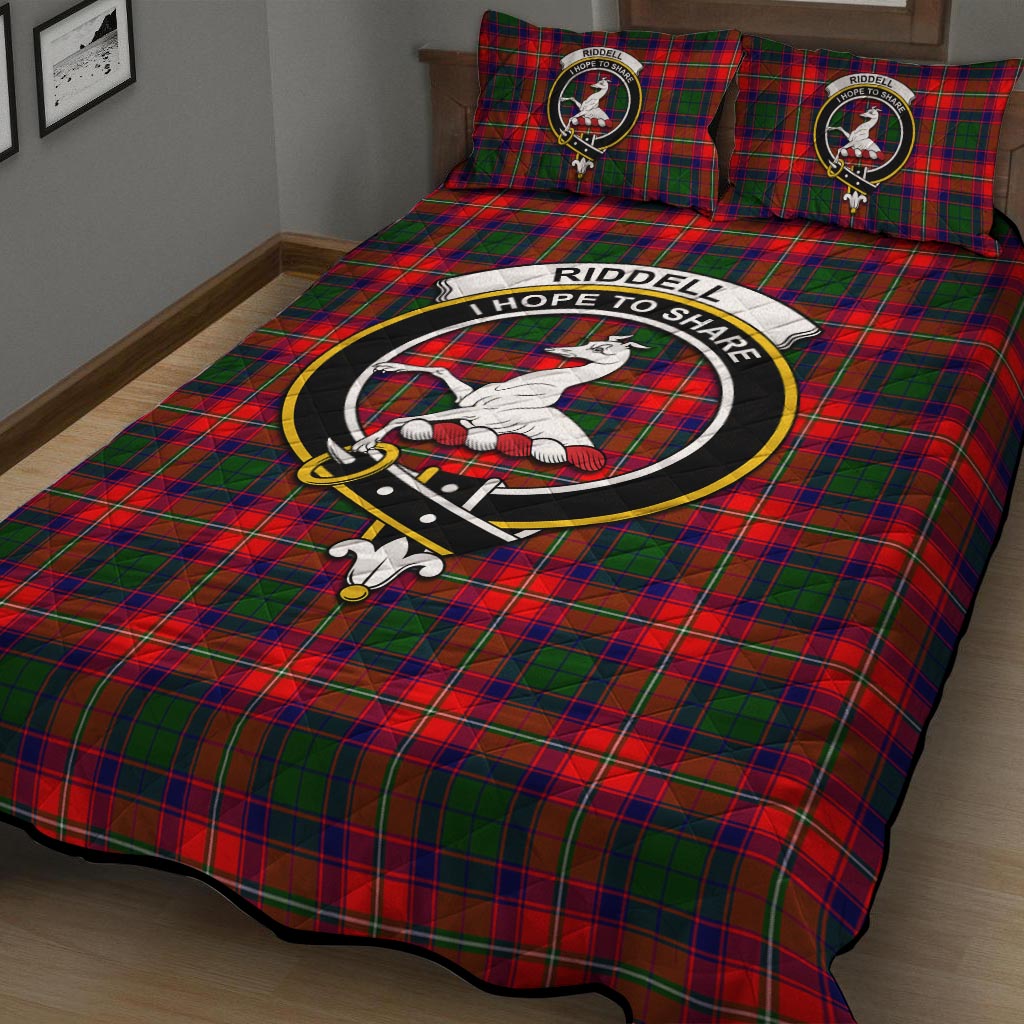 Riddell Tartan Quilt Bed Set with Family Crest