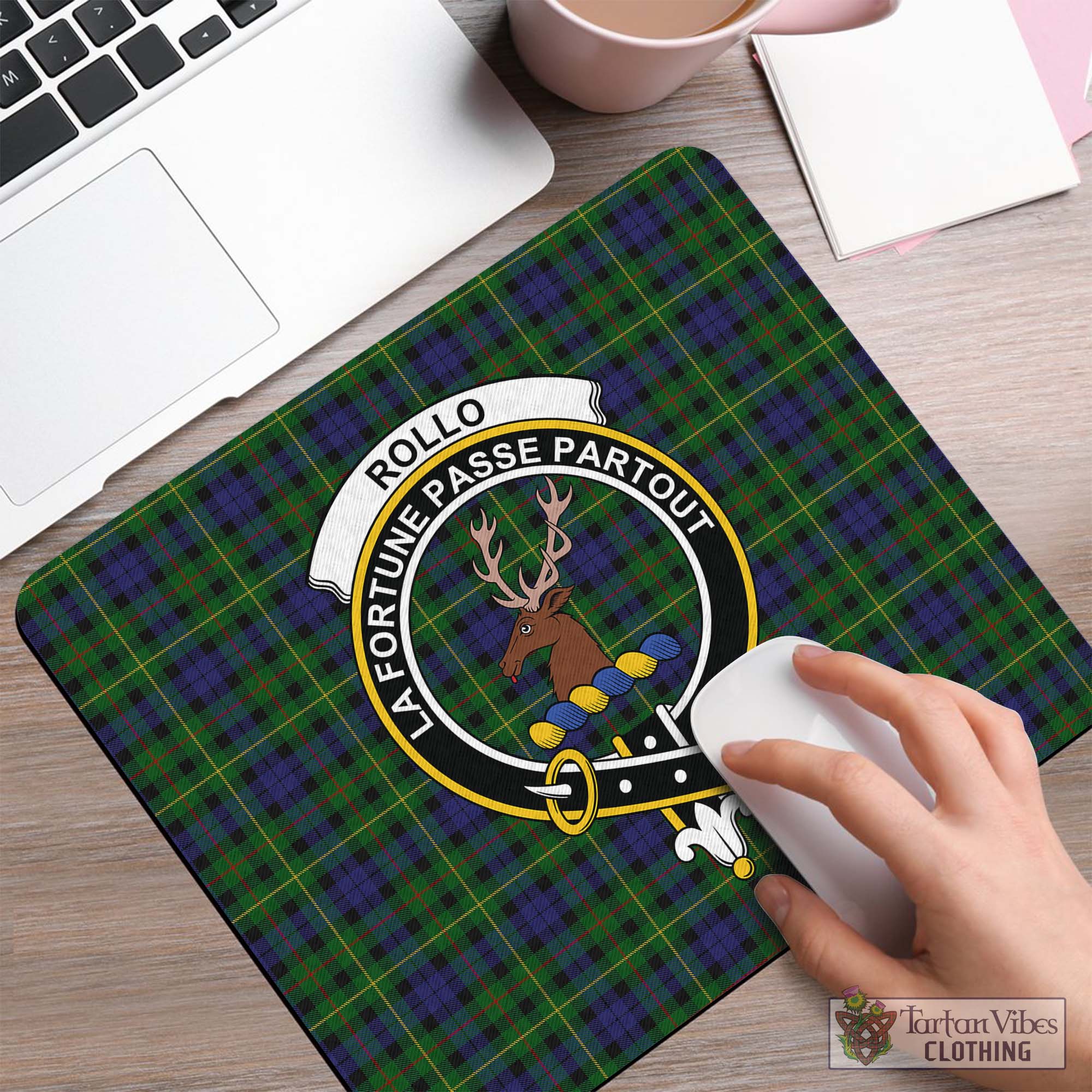 Rollo Tartan Mouse Pad with Family Crest