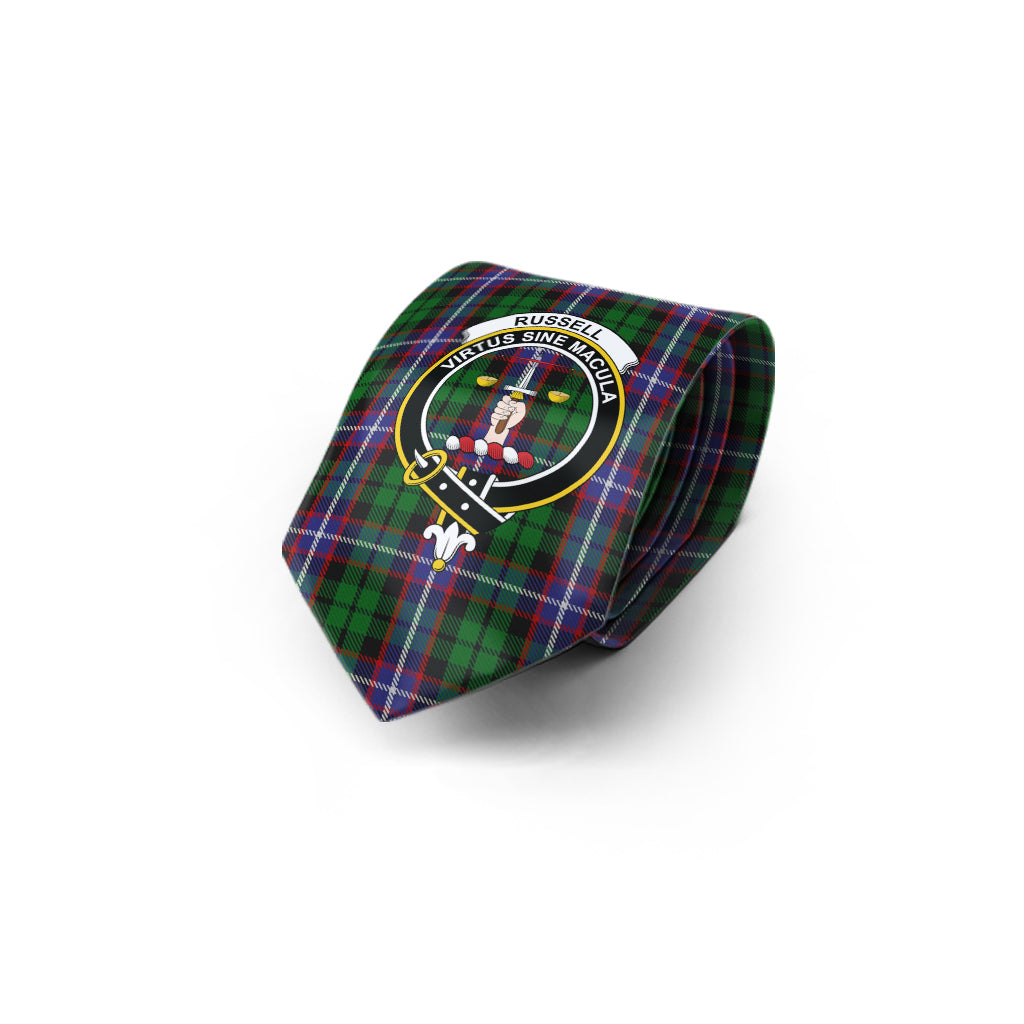 Russell Tartan Classic Necktie with Family Crest