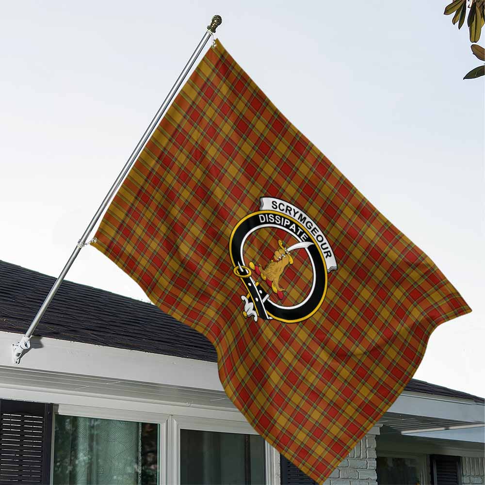 Scrymgeour Tartan House Flag with Family Crest