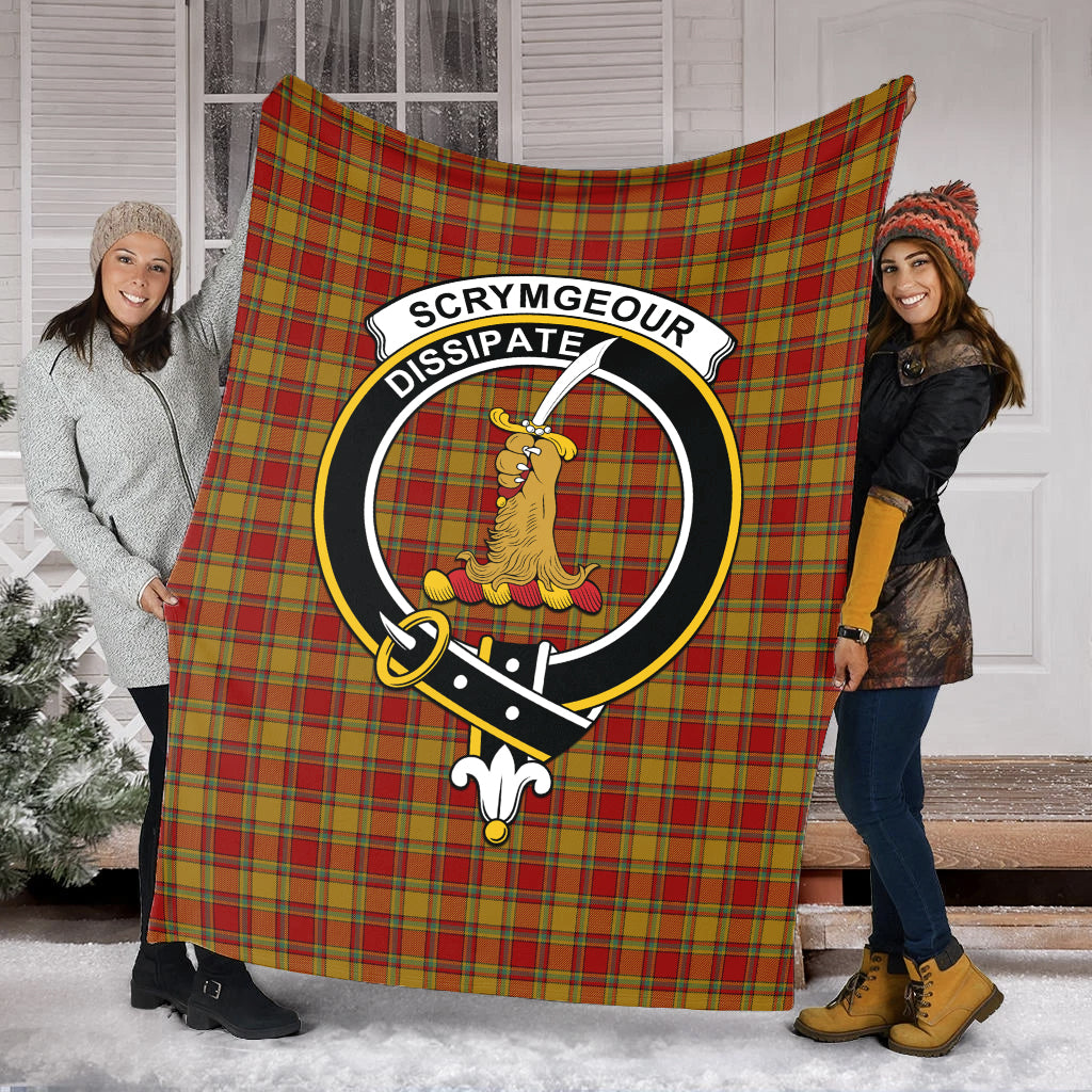 Scrymgeour Tartan Blanket with Family Crest