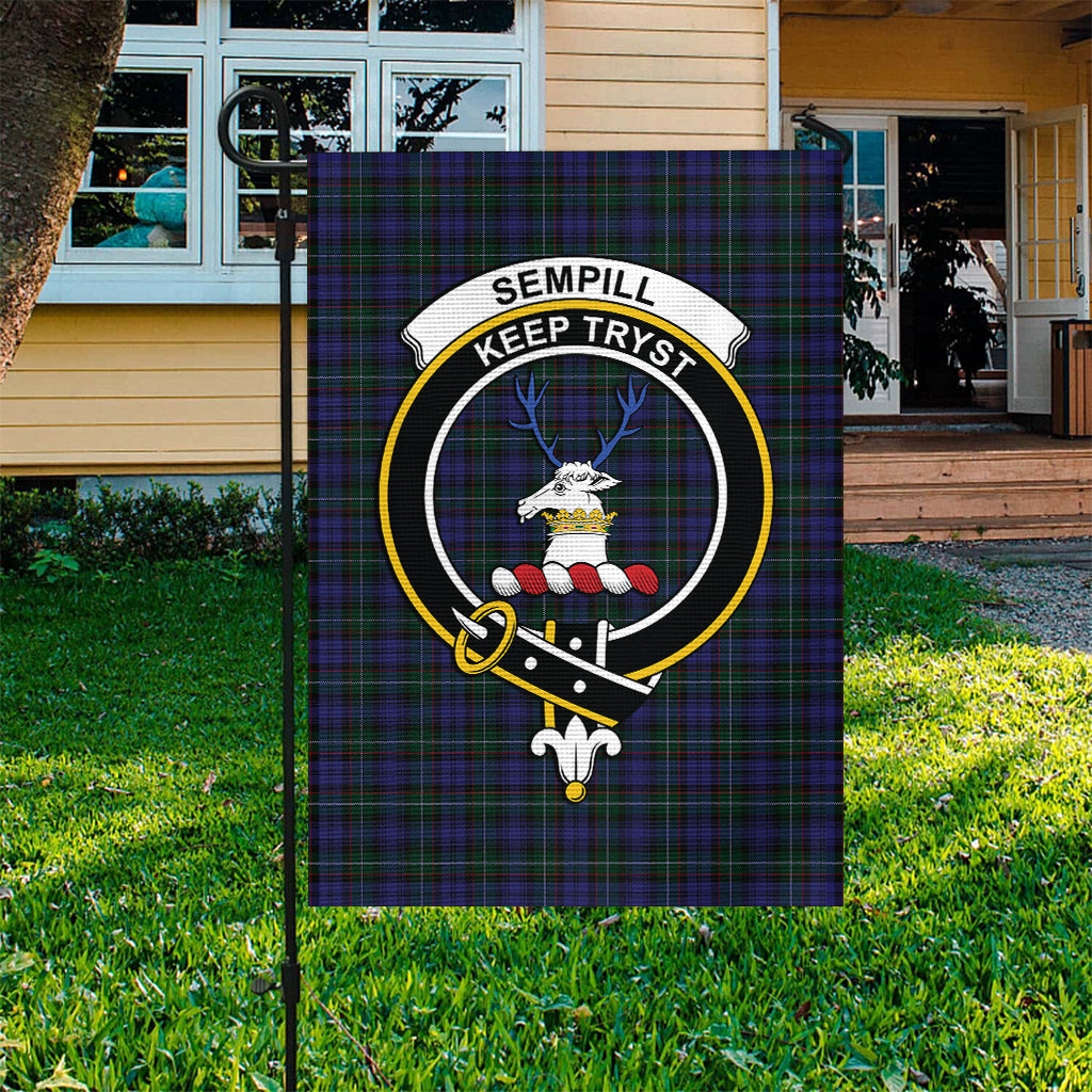 Sempill (Semple) Tartan Garden Flag with Family Crest