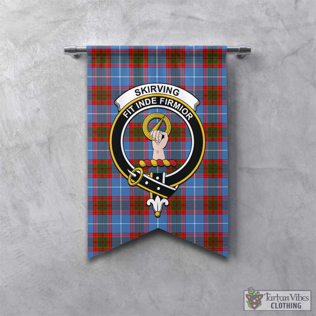 Skirving Tartan Gonfalon, Tartan Banner with Family Crest