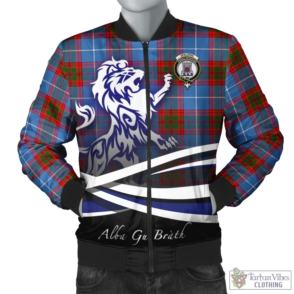 Spalding Tartan Bomber Jacket with Alba Gu Brath Regal Lion Emblem