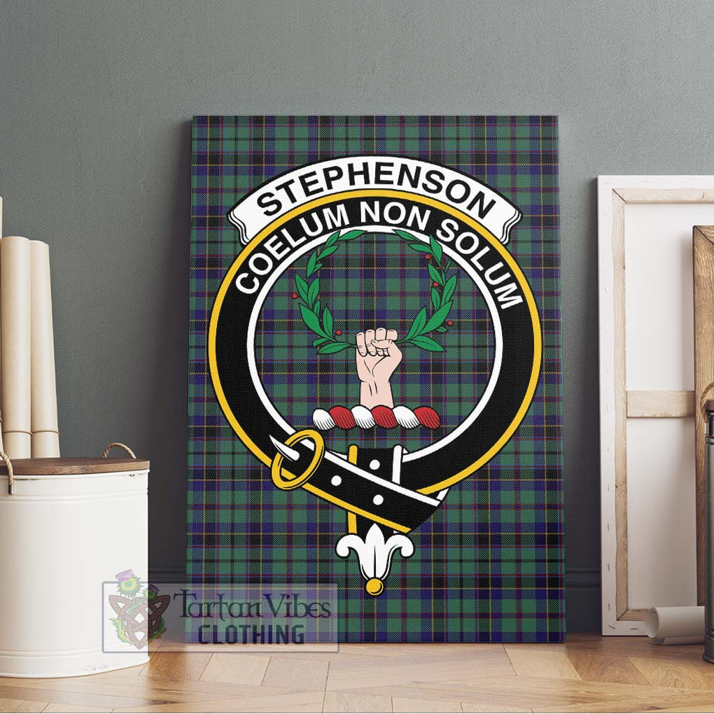Stephenson Tartan Canvas Print Wall Art with Family Crest