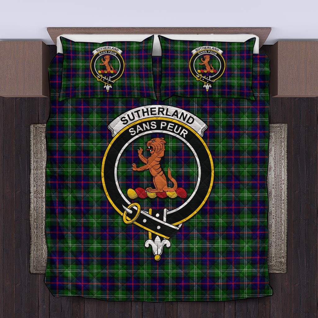 Sutherland Modern Tartan Quilt Bed Set with Family Crest