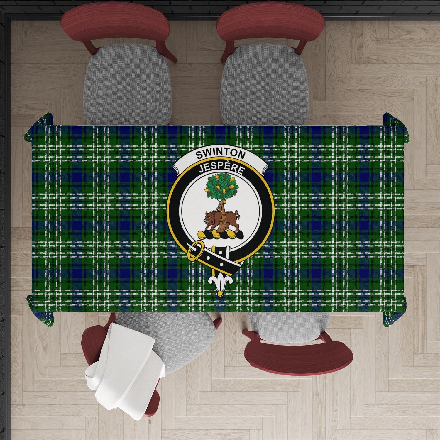 Swinton Tartan Tablecloth with Family Crest