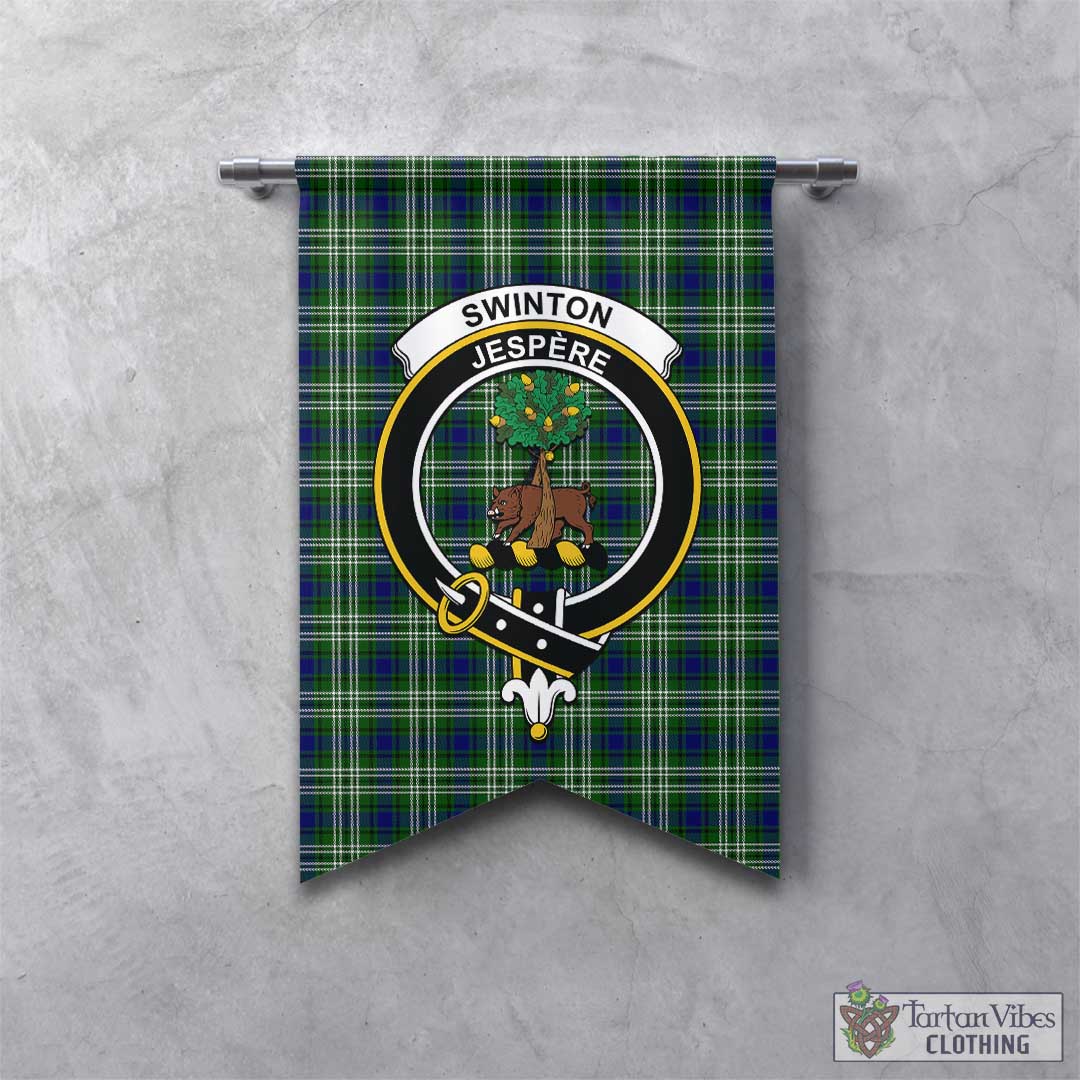 Swinton Tartan Gonfalon, Tartan Banner with Family Crest
