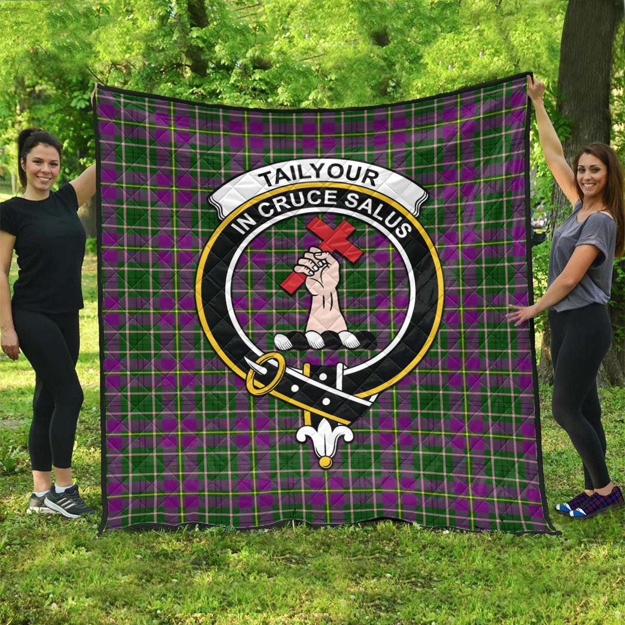 Taylor Tartan Quilt with Family Crest