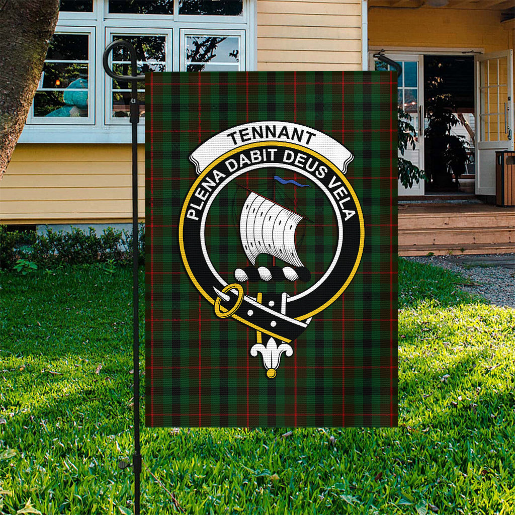 Tennant Tartan Garden Flag with Family Crest