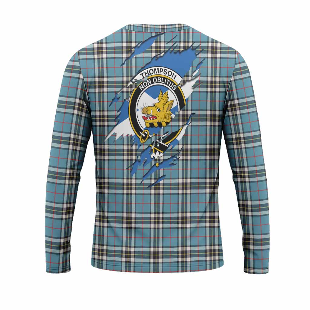 Thompson (Thomson) Clan Crest In Me Tartan Long Sleeve T-Shirt Scotland ...