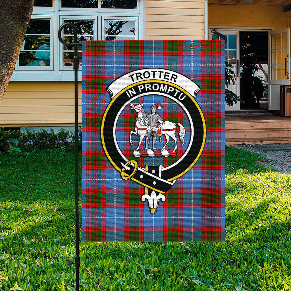 Trotter Tartan Garden Flag with Family Crest