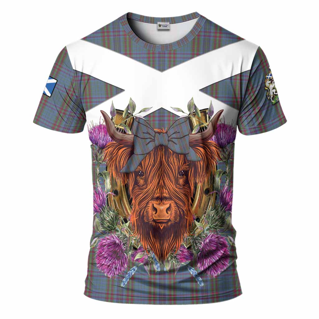 Scottish Thistle Heilan Coo Tartan - Highland Cow Heritage Apparel ...