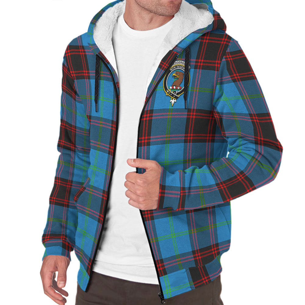 Wedderburn Tartan Sherpa Hoodie with Family Crest