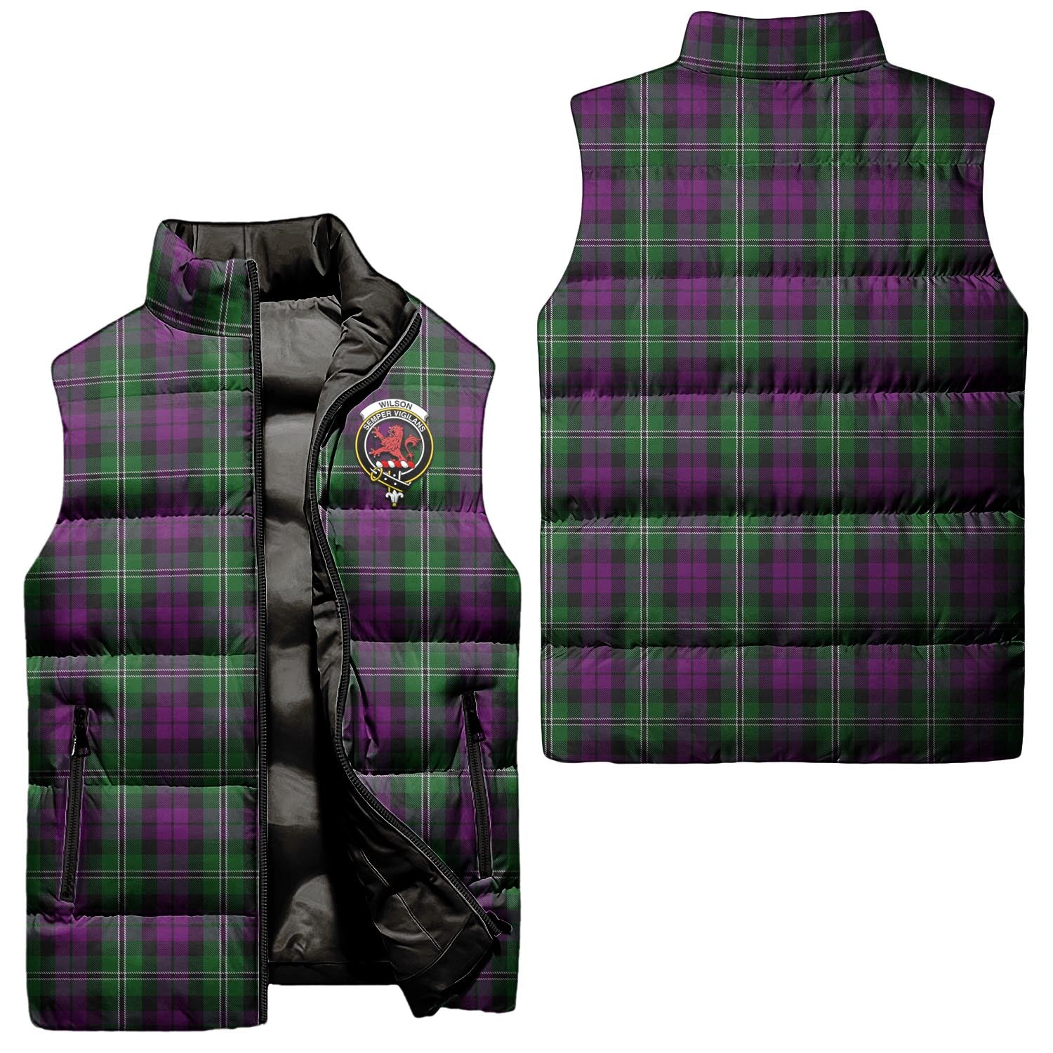Wilson Tartan Sleeveless Puffer Jacket with Family Crest